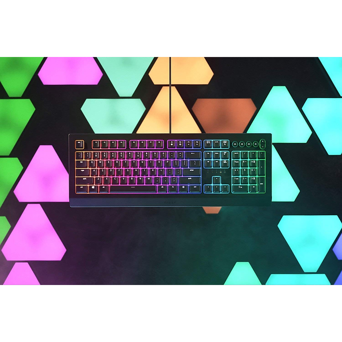 Razer Cynosa V2 Gaming Keyboard: Customizable Chroma RGB Lighting - Individually Backlit Keys - Spill-Resistant Design - Programmable Macro Functionality - Dedicated Media Keys