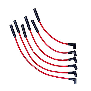A-Team Performance - 8.0 mm Red Silicone Spark Plug Straight Boot 6 Wires, - Coil-in-Cap HEI Design System - Compatible With AMC/JEEP 199, 232, 252, 258, 282