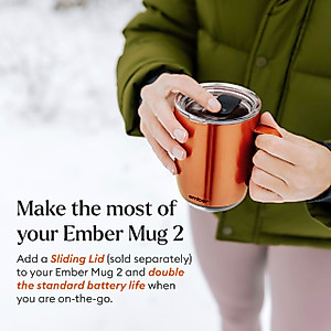 Ember Temperature Control Smart Mug 2, 14 Oz, App-Controlled Heated Coffee Mug with 80 Min Battery Life and Improved Design, Copper