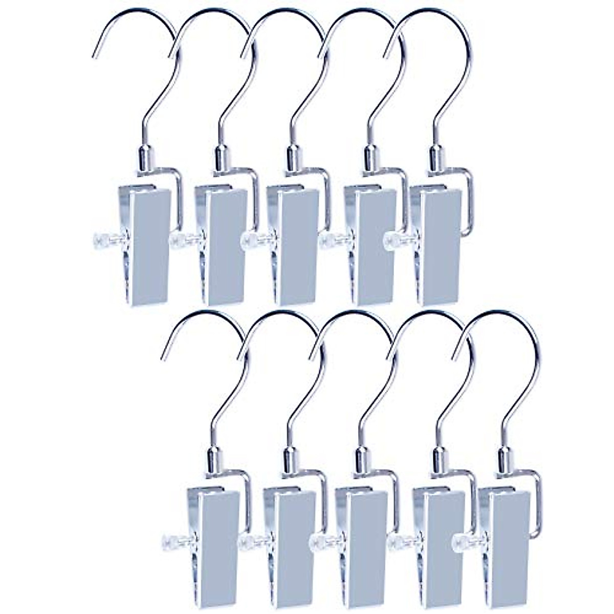 CreooGo Laundry Hangers with Swivel Hooks Hold Boots Clips Pin Stainless Steel Portable for Travel Clothes Towel Pack of 10