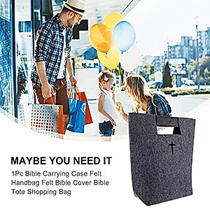Ipetboom Christian Gift Bag Reusable Grocery Bags Bible Carrying Case, 1 Pc Bible Tote Bag Bible Study Handbag Shopping Felt Carrying Bag Cross Holy Bible Bag Bible Carrying Case Bible Holder Case