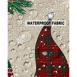 Christmas Gnomes Outdoor Pillow Covers 16 x 16 Inches, Winter Snowflake Waterproof Throw Pillow Cover Set of 2, Xmas Balls Pine Cone Home Decorative Square Cushion Covers for Patio/Tent/Couch/Garden