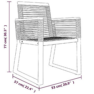 WHOPBXGAD 7 Piece Patio Dining Set Rattan Chair,Gardens Patio Furniture,Oak Patio Furniture Set,Sui for Gardens, lawns, terraces, poolsides, patios,Black PVC Rattan
