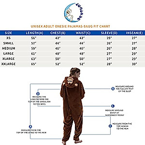 COSUSKET Snug Fit Unisex Adult Onesie Pajamas, Flannel Cosplay Animal One Piece Halloween Costume Sleepwear Homewear