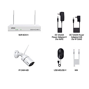 SAFEVANT 8 Channel Wireless 3MP IP Camera System with Night Vision and Motion Detection, 4TB Storage, WiFi, Indoor/Outdoor Use