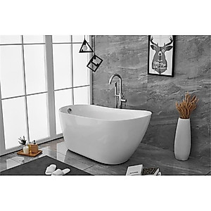 Elegant Decor Indoor Modern 59 inch soaking single slipper bathtub in glossy white