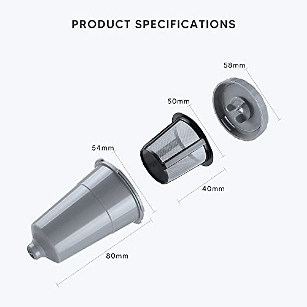 BRBHOM Pack of 3 Reusable Capsules Pods Coffee Filters Replacement Compatiable for 1.0 Brewers Universal Fit B30 B40 B50 B60 B70 Series