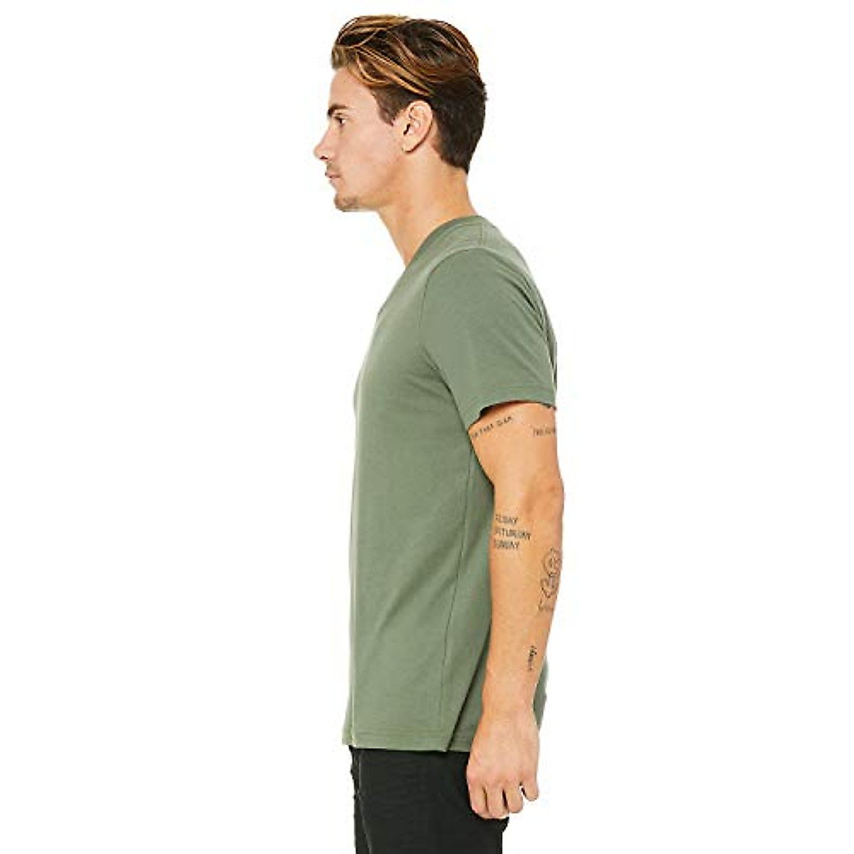 Bella Canvas Unisex Jersey Short Sleeve V-Neck Tee C3005 Military Green