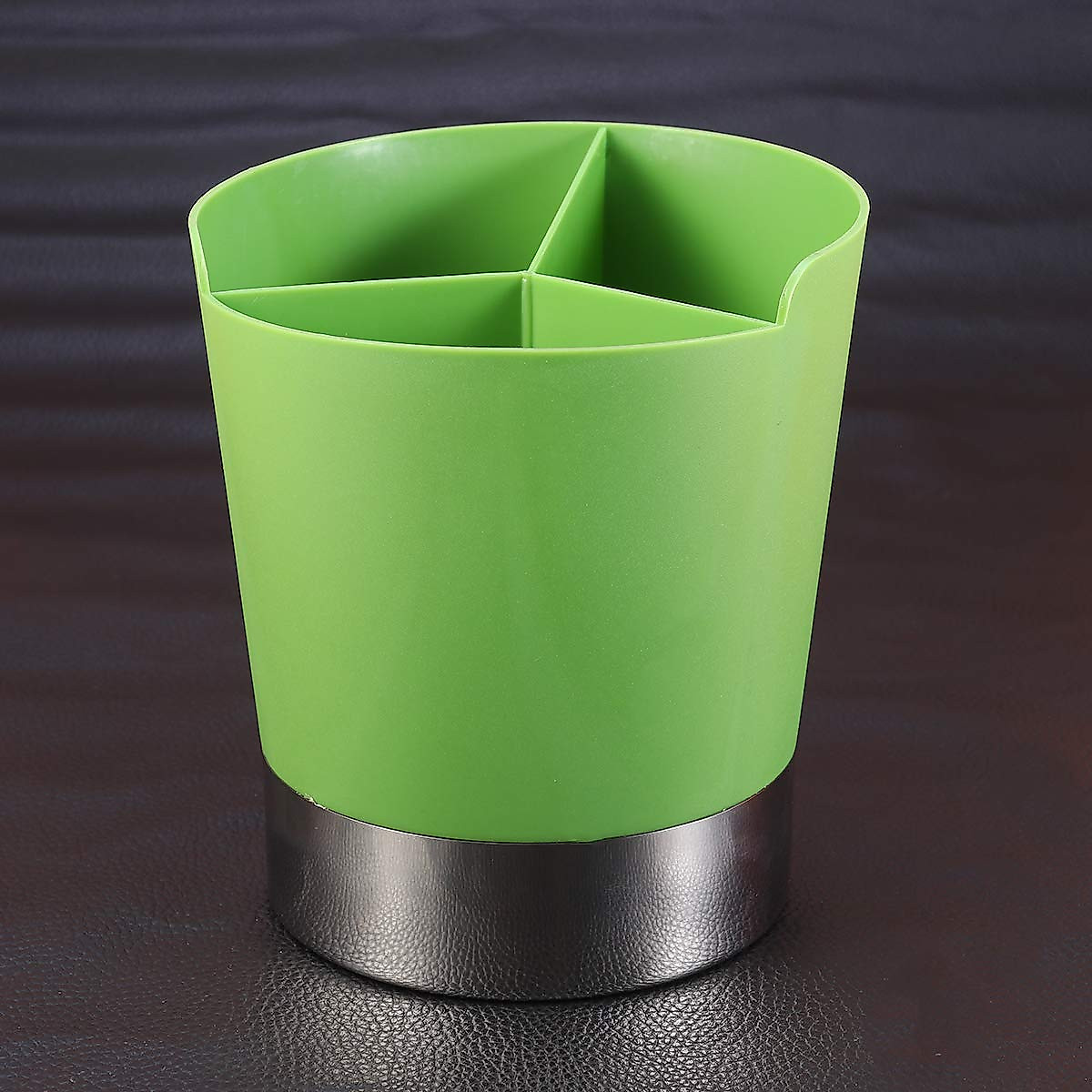 Hemoton Kitchen Utensil Organizer and Drainer,Utensil Holder Caddy Flatware Caddy Cutlery Holder Cutlery Drainer with 3-Compartment(Green)