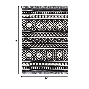 Well Woven Nakoma Grey Tribal Diamond Pattern Area Rug 8x10 (7'10" x 9'10")
