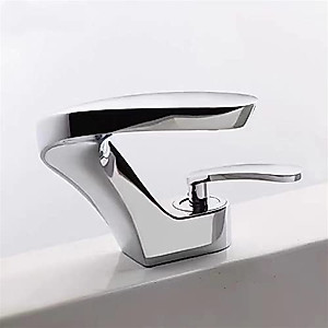 -Faucets,Basin Mixer Tap Basin Faucet, Chrome Brass New Bathroom Basin s Type Faucet, Deck Mounted Cold Hot Water Sink Mixer Taps for Bathroom Kitchen/Chrome/Hose Size 38