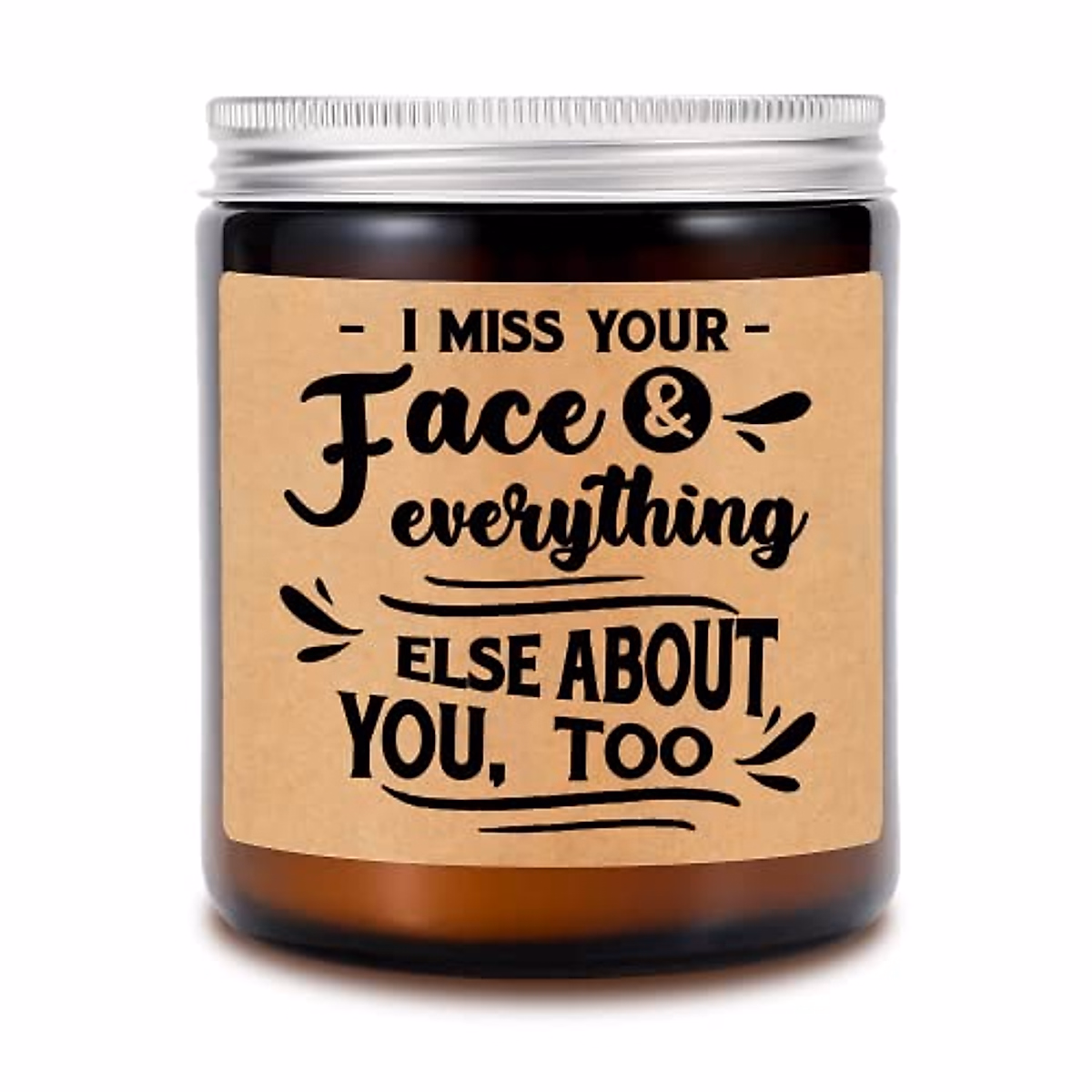 Scented Candles - I Miss Your Face & Everything Else About You Too - Thinking of You Gifts for Men - Boyfriend - Girlfriend - Lavender Scented Candles - Soy Candles