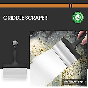 AWEASROY 19PCS Griddle Cleaning Kit for Blackstone, Heavy Duty Flat Top Grill Cleaning Kit, Remove Stain Easily 2 Grill Scrapers, 1 Cleaning Handle, 12 Scouring Pads, 4 Cleaning Bricks