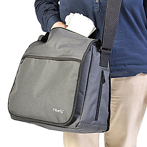 Filberry Messenger DIAPER BAG for DADS & MOMS to share baby care! - Top zipper for easy access - Large - Grey/Black – MEN love it!