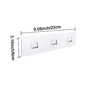 XLQADV Replacement 2 Pcs Adhesive Hooks Sticker for Shower Caddy Basket Shelf SUS304 Stainless Steel (Transparent, Large)