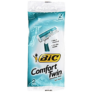 Bic Comfort Twin Shavers for Men, with Aloe, 2 ct