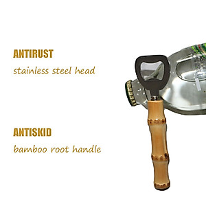 2PCS Bamboo Bottle Openers,Beer Bottle Openers,Bartender Cool Bottle Openers,Soft Drinks-Handcraft Bamboo Handle（yellow）