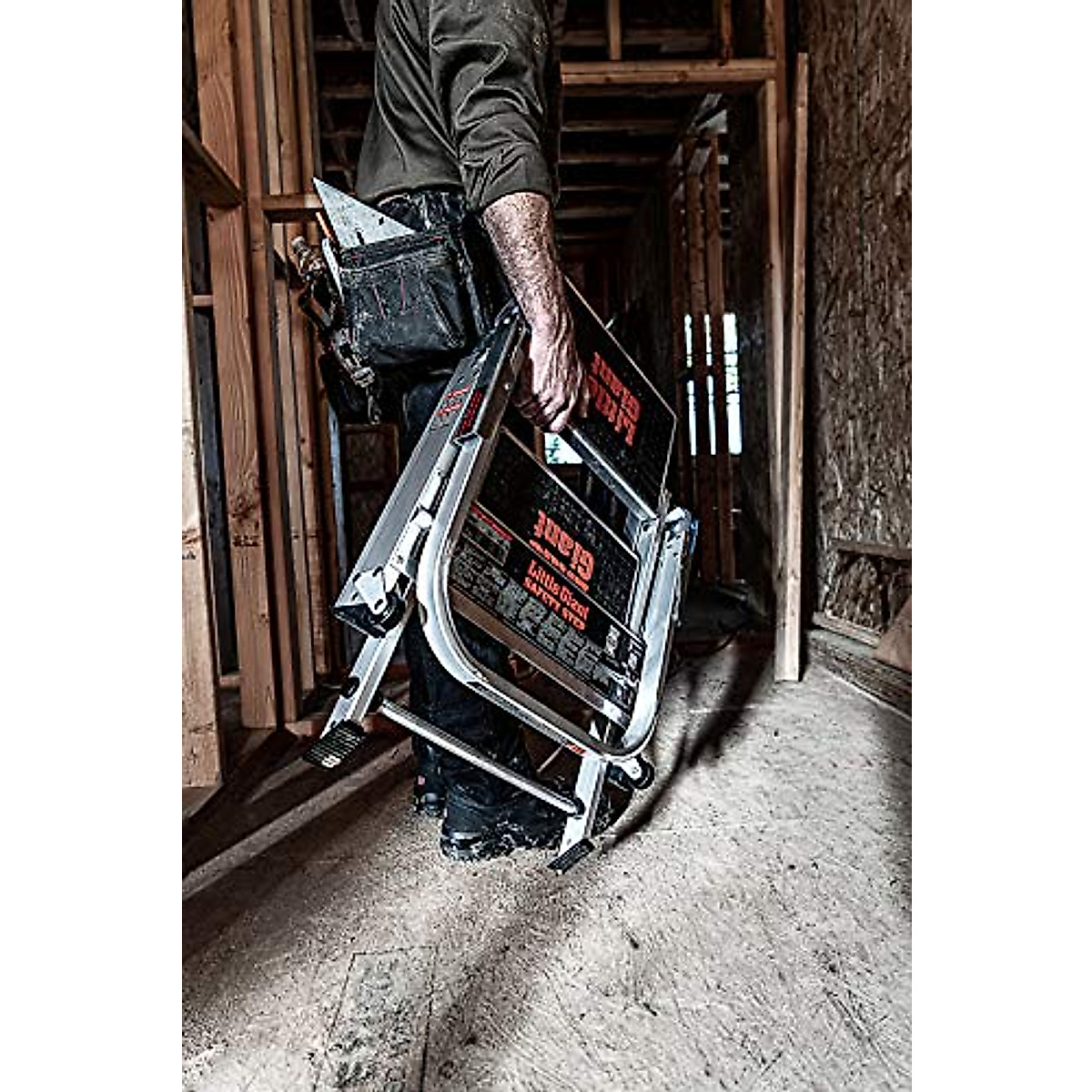 Little Giant Ladders, Safety Step, 2-Step, 2 foot, Step Stool, Aluminum, Type 1A, 300 lbs weight rating, (10210BA), Gray