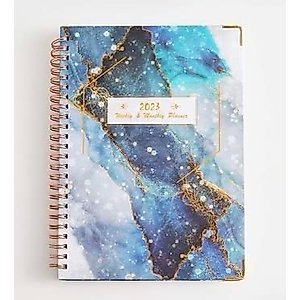 2023 Planner - Weekly & Monthly Planner 2023, January 2023 - December 2023, 8.4”x 6.1”, Planner 2023 with Gray Marble Cover