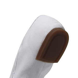 SWDZM Women's Latin Dance Shoes Close Toe Canvas Ballroom Tango Yoga Teaching Practice Dancing Shoes,White,WZJ US 8.5