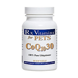Rx Vitamins for Pets COQ10-30 for Dogs & Cats - Pharmaceutical Grade Ubiquinone - Professional Veterinary Formula - 30 Softgels