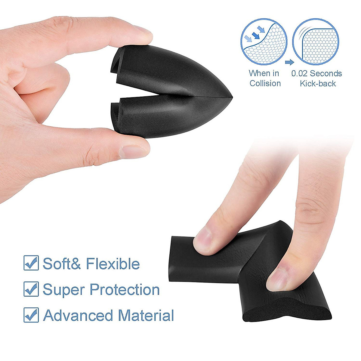 LURICO 4 Pieces Set Corner Protector | Baby Proofing Table Corner Bumper Guard | Child Safety Furniture Fireplace Corner Edge Guards | Soft Foam | Safe Corner Cushion | Pre-Taped | (Coffee Brown)