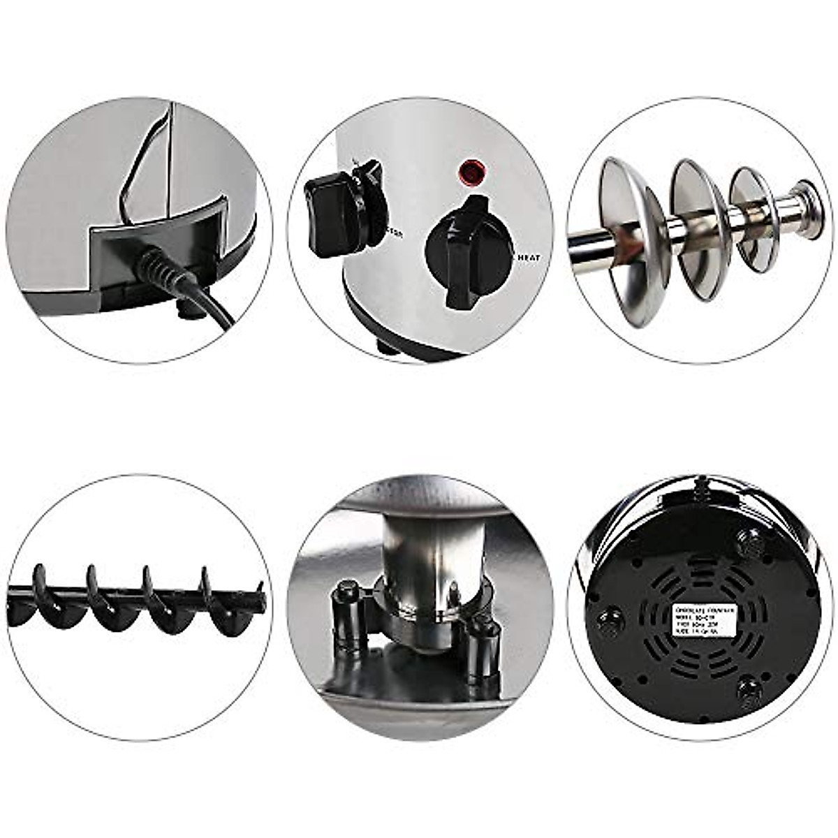 Micnaron 32 Ounce Chocolate 304 stainless Steel Chocolate Pro Fountain.2 lb Capacity Chocolate Fondue Fountain,4 Tiers Electric Chocolate Fountain for Party