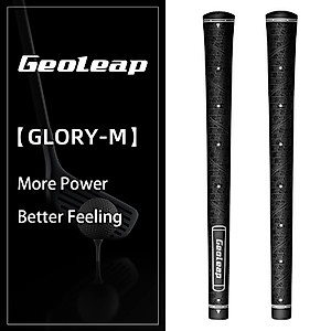 Geoleap Glory-M Golf Grips Set of 13- Memory Point assists Hand Placement, Anti-Slip,Golf Club Grips, Standard/Midsize,7 Colors to Choose.… (Standard, Red)