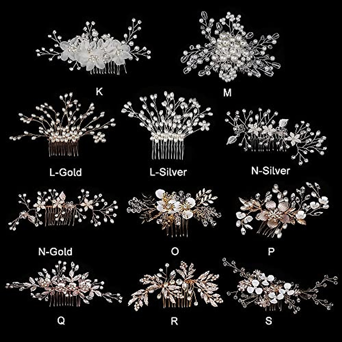 maxgoods Bridesmaid Hairpins Women Girls Headpieces Crystal Peals Hair Accessories Handmade Hair Ornaments(N-Gold)