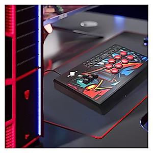 DIACCO Joystick Game Controller Fighting Stick Keyboard Control Wired Arcade Fight Stick Compatible with PS4/ PC/Android TV/N-S/Xbox One (Color : White)