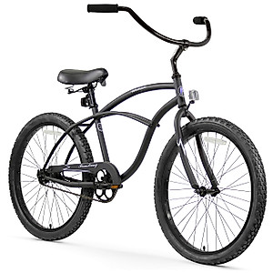Firmstrong Urban Men's Beach Cruiser Bike, Single Speed Bicycle, 24 Inch Wheels, Matte Black