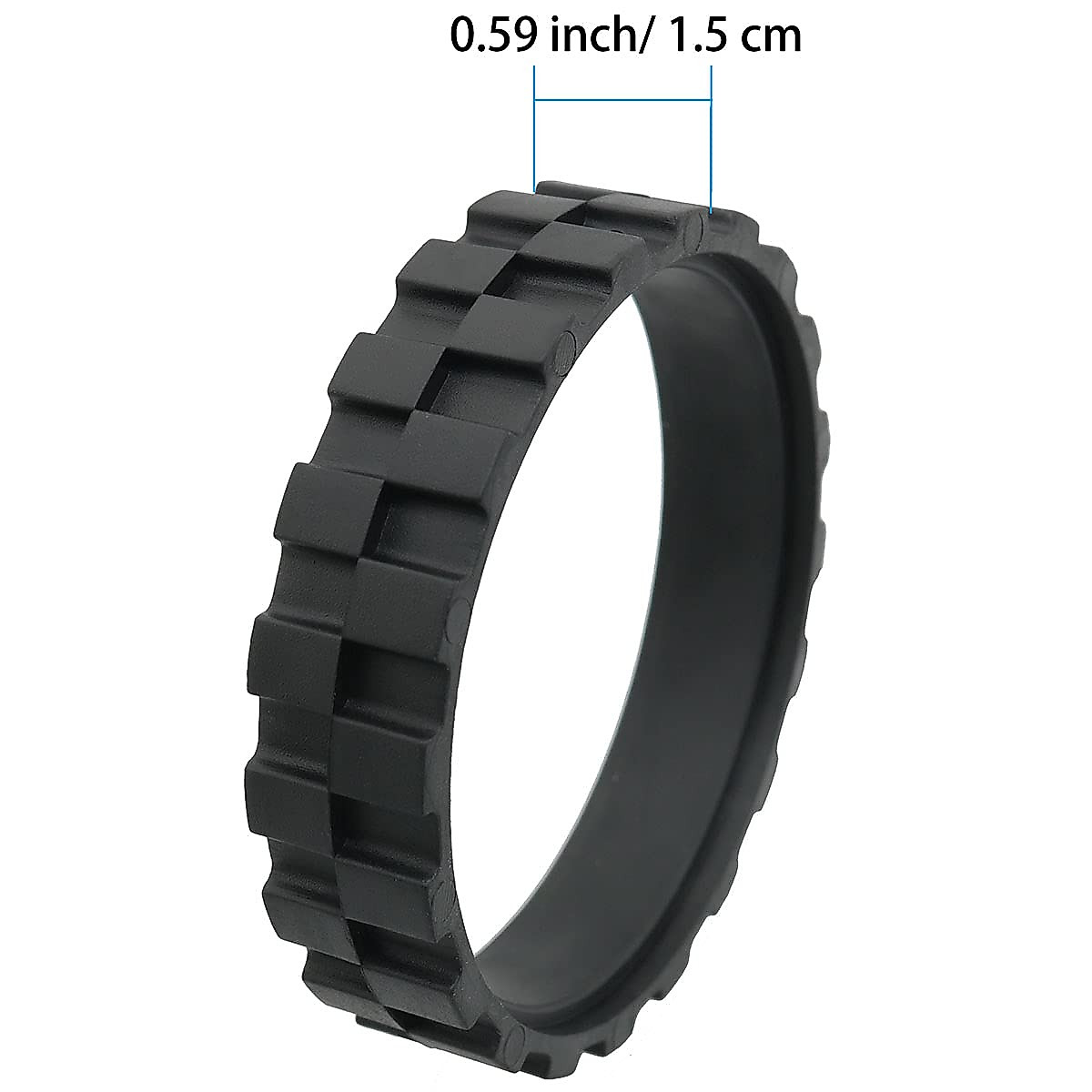 Ruiwaer 1 Pair 0.59Inch 1.5cm Roomba Tires for Wheels Series 500, 600, 700, 800 and 900 Antislip, Replacement for All roomba Models, Black