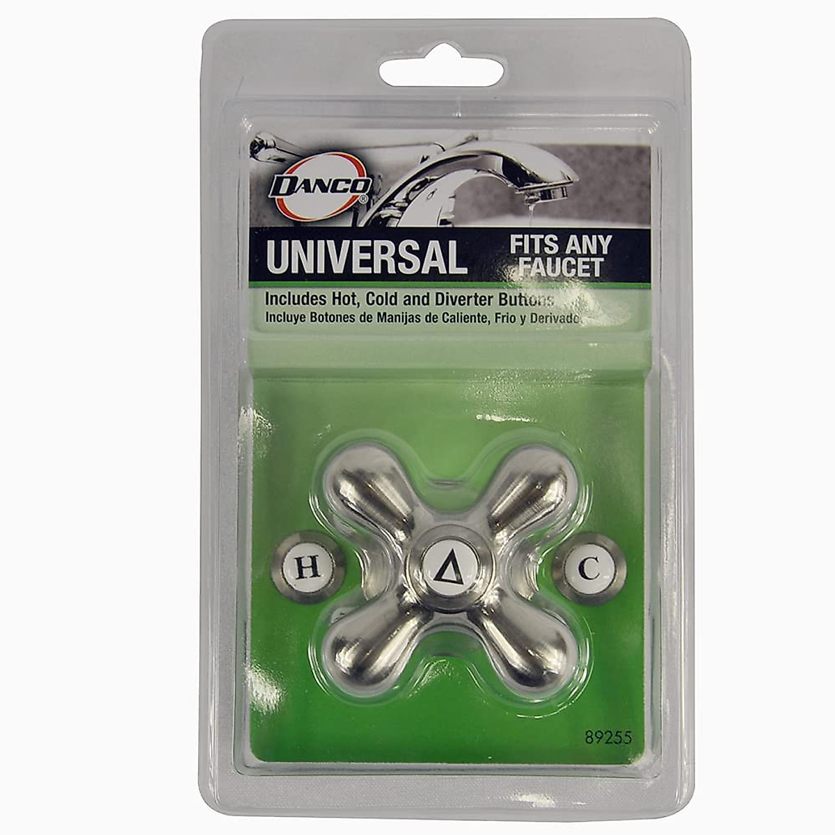 Danco 89255P Cross-Arm Tub/Shower & Sink Faucet Handle, Does NOT FIT Delta & Moen FAUCETS, Fits 2-3 Handle Faucets, Brushed Nickel 2-Pack