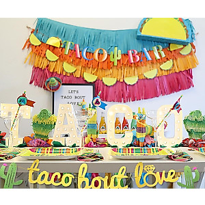 Fiesta Bridal Shower Decorations Mexican Taco Bout Love Balloon Cactus Garland Papel Picado Banner for Engagement Bachelorette Party