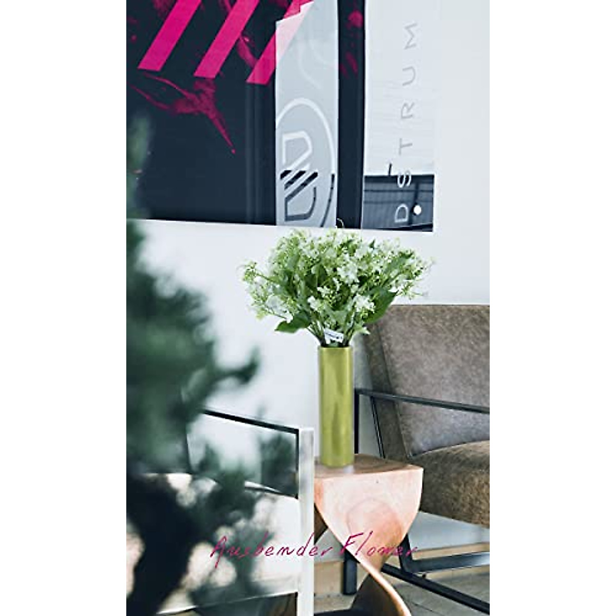 AUSBENDER Tall Fall Branches Wedding Picks Faux Stems White Artificial Flowers 24.4"(WildHydrangeaSpray) Floral Arrangement Rustic Decoration Crafts Home Decor Holiday Wedding Parties Primitive 6pcs