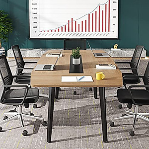 LITTLE TREE 6 FT Conference Room Table, 70.86L x 35.43W x 29.52H Inches Boat Shaped Meeting Seminar Boardroom Table