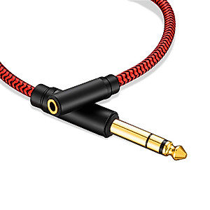 WERPOWER 25Ft 6.35mm to 3.5mm Headphones Adapter, Universal Stereo Extension Cable for Amplifiers, Guitar Amp, Piano, Home Theater Devices, Mixing Console