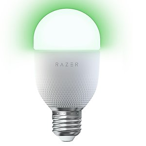 Razer Aether Light Bulb: Chroma RGB LED Bulb for Smart Homes - E26 Size, 9W, 100-240V, 800 Lumens - Bluetooth - Works with Amazon Alexa, Google Home Gamer Room App for Unified Control