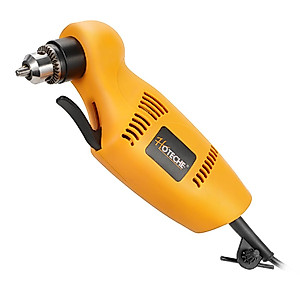 Hoteche 3/8-Inch Right Angle Drill, 3.8A Electric Corded Power Drill with Variable Speed 0-1400 RPM, Forward & Reverse Switch, Compact Design for Tight Spaces