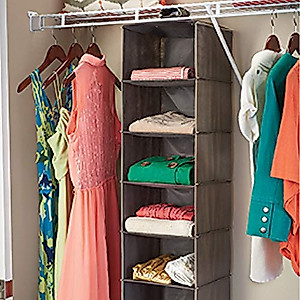 ClosetMaid 3145400 8 Shelf Cubby Wire Frame Hanging Closet Nonwoven Fabric Bedroom Bathroom Kitchen Garage Storage Organizer, Brown (4 Pack)