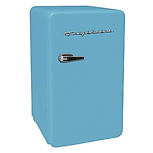 FRIGIDAIRE EFR372-BLUE 3.2 Cu Ft Blue Retro Compact Rounded Corner Premium Mini Fridge