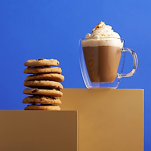 Godinger Coffee Mug Set, Glass Coffee Mugs, Double Wall Insulated Glass Coffee Cups, Espresso Cups, Tea Cup - 13.5oz, Set of 2