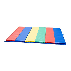 Children's Factory Rainbow Folding Gym Mat, 4' x 6', CF321-145, Toddler and Baby Preschool Activity Floor Mat, Kids Soft Play Equipment for Playroom