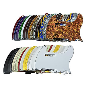 KAISH American Vintage 5 Hole Tele Pickguard TL Guitar Pick Guard Scratch Plate for Tele/Telecaster Aged White 3 Ply