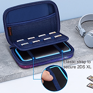 Fintie Carrying Case for Nintendo New 3DS XL LL / 2DS XL, Protective Hard Shell Portable Travel Cover Pouch with Game Card Slots & Inner Pocket, Galaxy