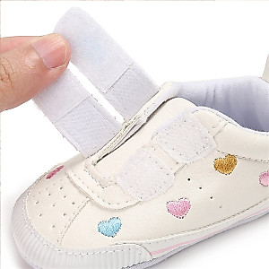 E-FAK Baby Boys Girls Shoes Non-Slip Rubber Sole Infant Toddler Sneakers Crib First Walker Shoes(0-18 Months) (01 Multi-Color, 12_Months)
