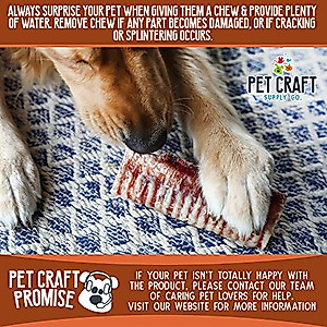 Pet Craft Supply All Natural Healthy Beef Butcher 12 Pack Bones Dog Chews Treats for Aggressive Chewers Long Lasting Rawhide Free Made in USA Premium Slow Roasted for Puppies Small Medium Large Dogs