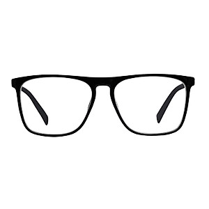 MARE AZZURO Reading Glasses Men Square Reader 0 100 125 150 175 200 225 250 275 300 350 400 500 600 (Black 1.25)