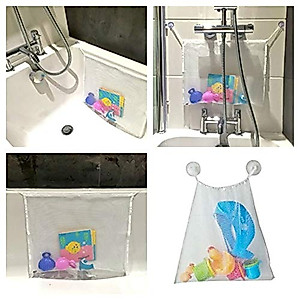 Bath Toy Storage Bath Toy Organizer Mesh Bath Toy Organizer Durable Design + 2 Extra Strong Suction Cups! Large Storage/Bag/Holder for Toys Even as a Shower Caddy and Baby Gift Mold Playtime