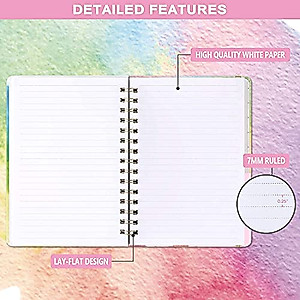 Artfan Journal/Ruled Notebook - Ruled Journal with Premium Thick Paper, 6.4" x 8.5", Hardcover with Back Pocket + Banded - Watercolor